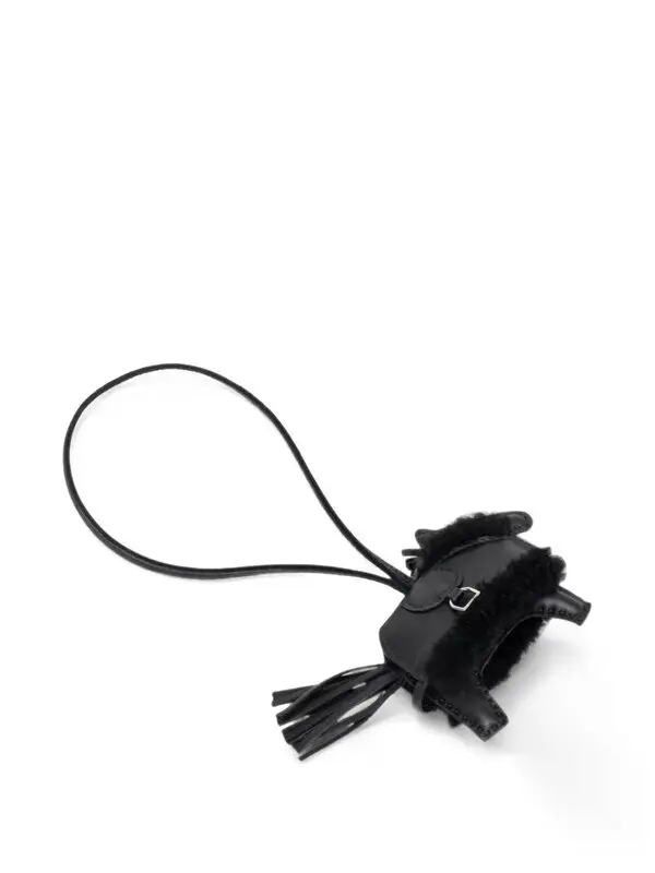 Hermès 2026 Milo Lambskin Shearling Rodeo Robeo Plush Bag Charm Pm Key Chain