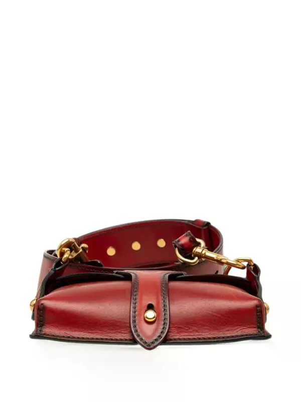 Dior Leather D Bee Saddle Bag - Red