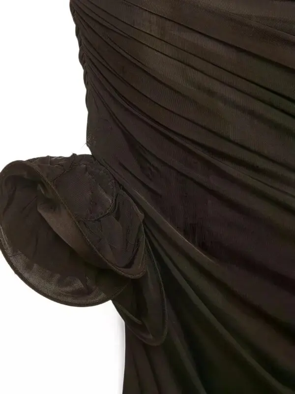 Magda Butrym Ruched-design Floral-appliqué Maxi Skirt