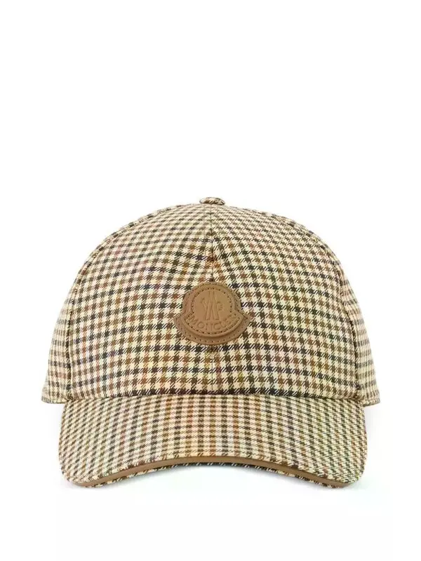 Moncler Check Wool Baseball Cap - Neutrals