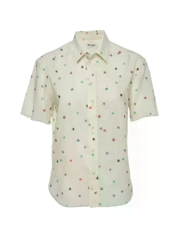 Saint Laurent Star-print Short-sleeve Shirt