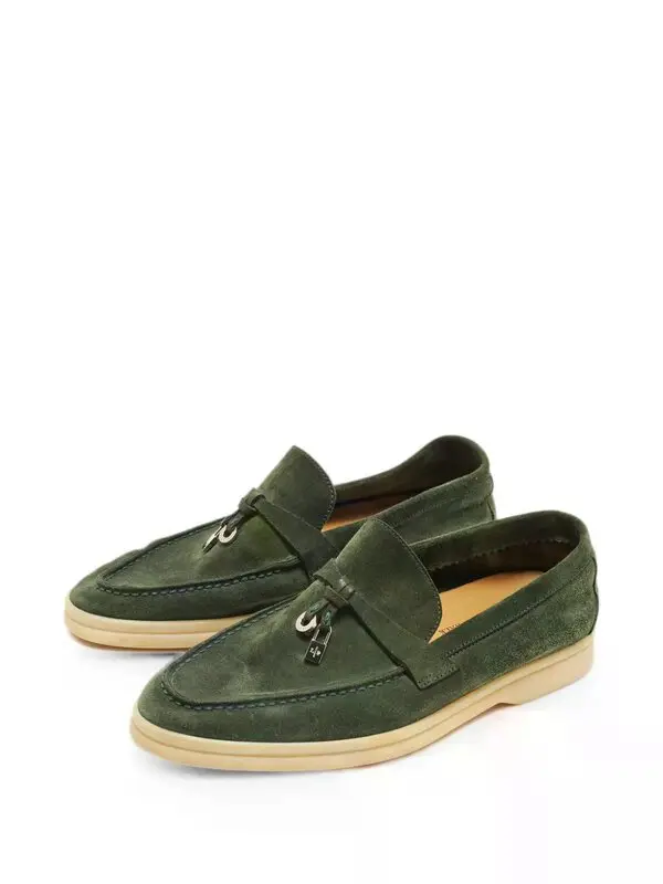Loro Piana Summer Charms Walk Loafers - Green