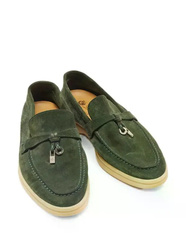 Loro Piana Summer Charms Walk Loafers - Green