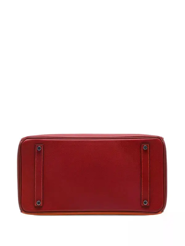 Hermès 2009 Special Order Tricolor Epsom Birkin Retourne 35 Handbag - Red