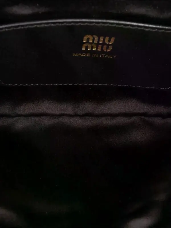 Miu Miu 2010-2026 Crystal Embellished Satin Shoulder Bag