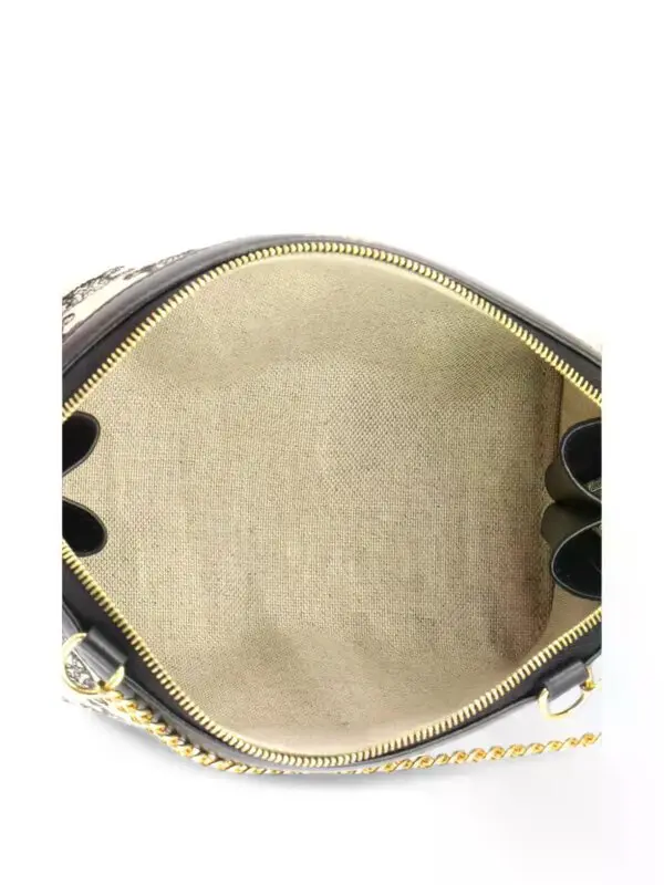 Celine Zip Around Chain Triomphe Canvas Clutch Bag