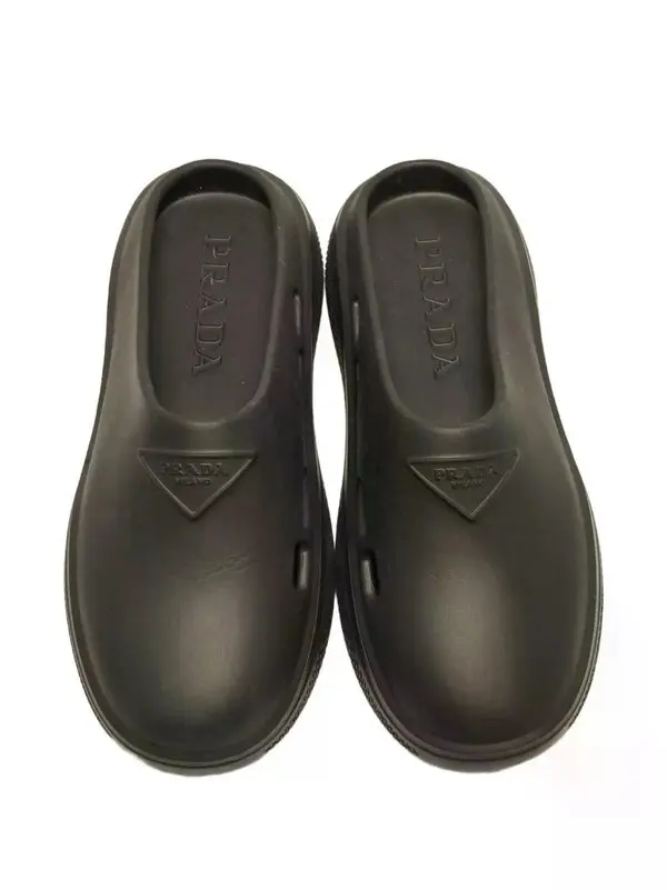 Prada Rubber Triangle Logo Slides