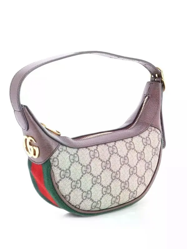 Gucci Ophidia Half Moon Bag Gg Coated Canvas Mini Hobo Bag