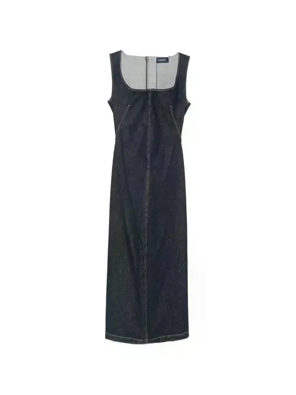 Sportmax Square Neck Sleeveless Denim Midi Dress - Blue