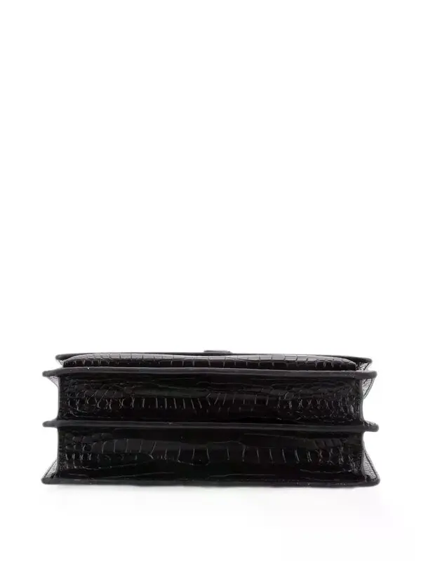 Saint Laurent Sunset Crocodile Embossed Leather Medium Crossbody Bag