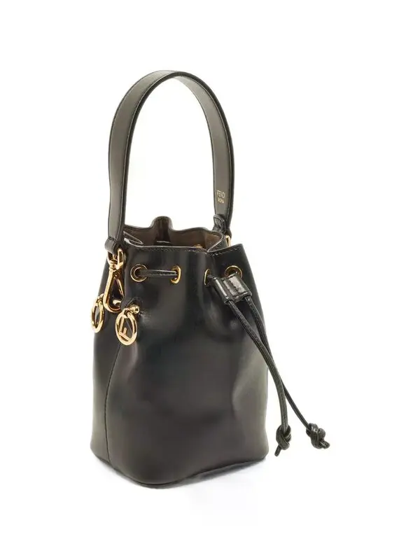 Fendi 2018 Mini Mon Tresor Drawstring Bucket Bag - Black