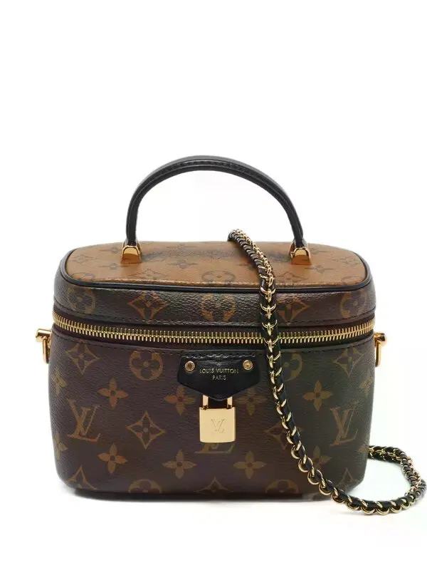 LOUIS VUITTON Pm Vanity Chain Monogram Reverse Canvas Make Up Bag