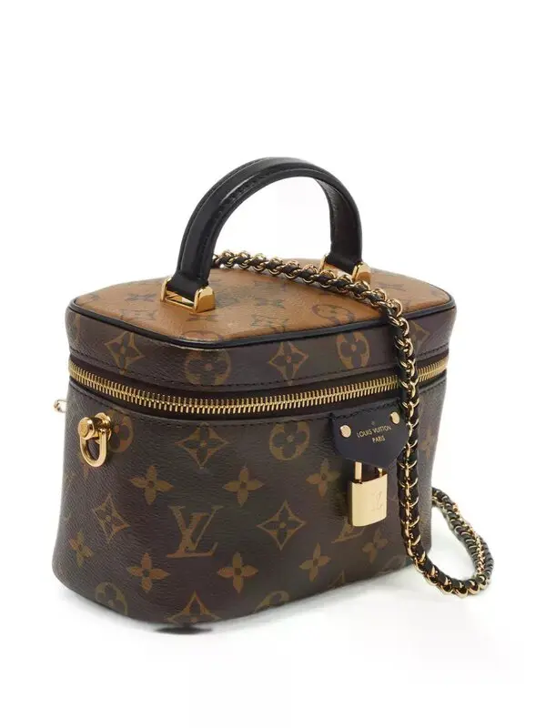 LOUIS VUITTON Pm Vanity Chain Monogram Reverse Canvas Make Up Bag