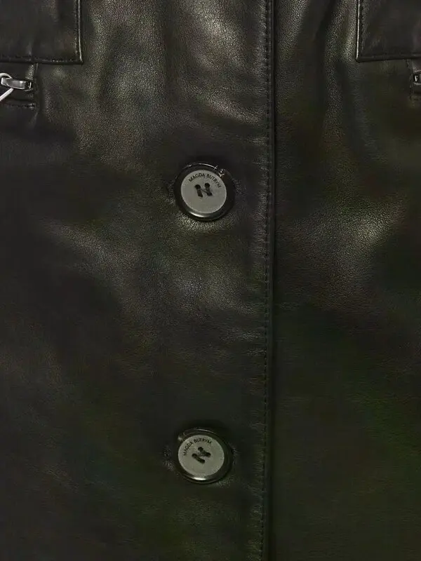 Magda Butrym Notched-lapel Leather Coat