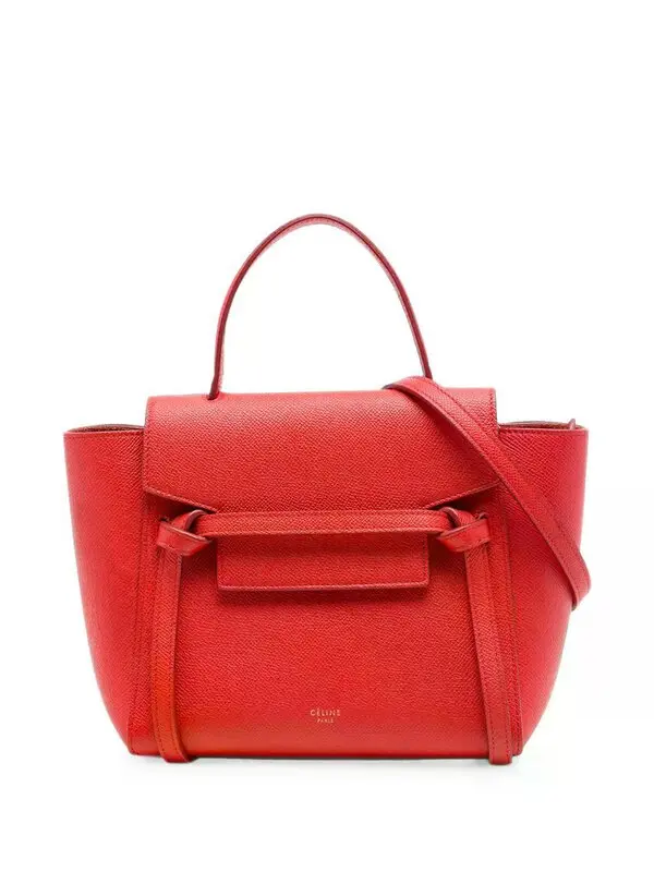 Celine 2018 Nano Grained Calfskin Belt Bag Satchel - Red