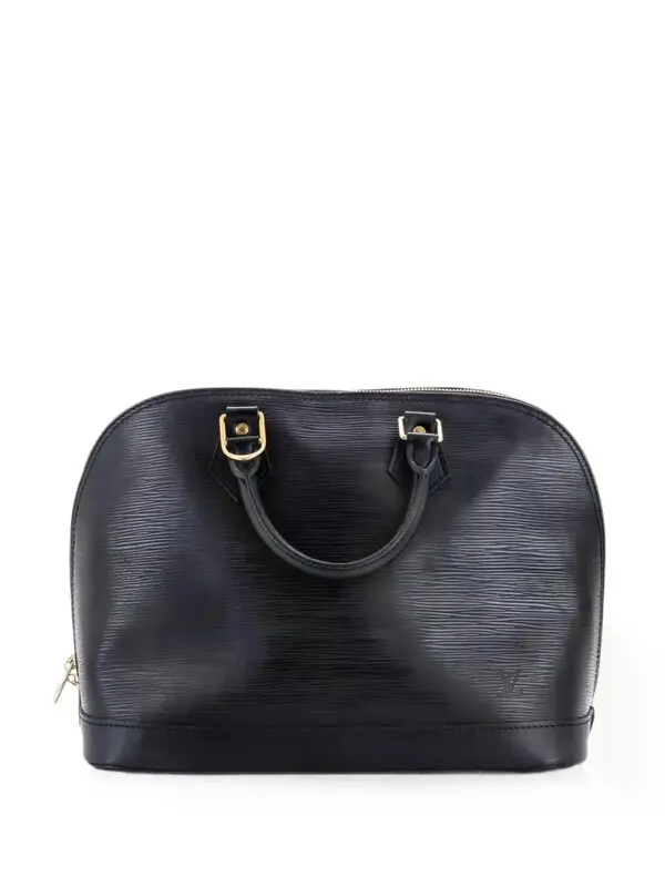 LOUIS VUITTON Vintage Alma Handbag Epi Leather Pm Satchel - Black