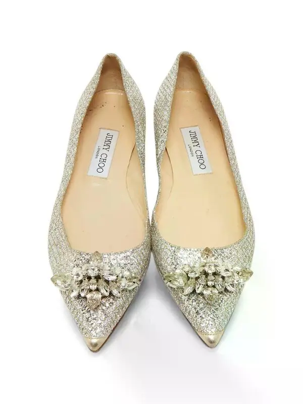 JIMMY CHOO Crystal-embellished Ballet Flats - Silver