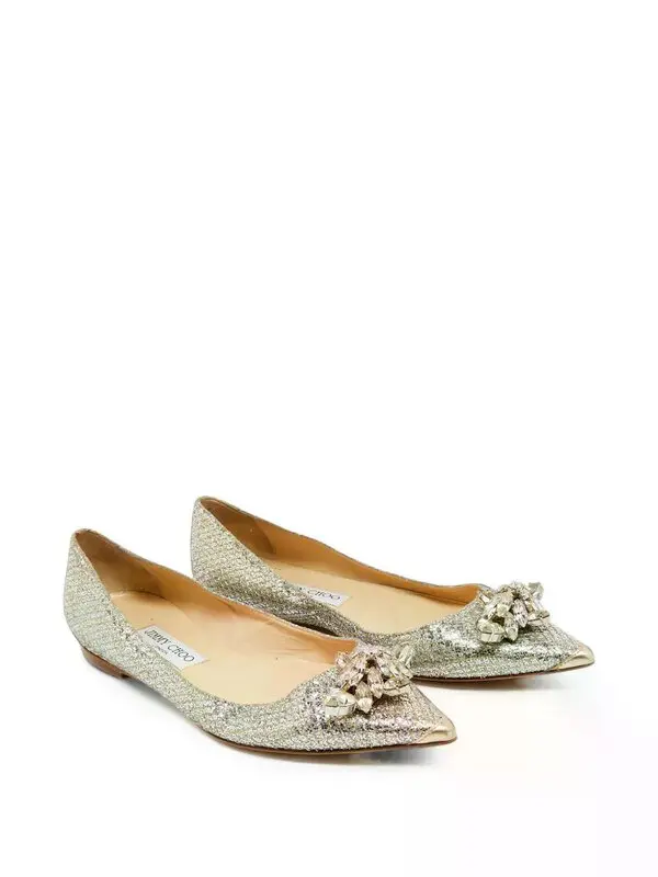 JIMMY CHOO Crystal-embellished Ballet Flats