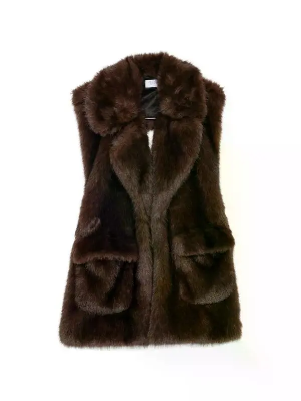 LE SULLY STUDIO Faux-fur Panelled Longline Jacket
