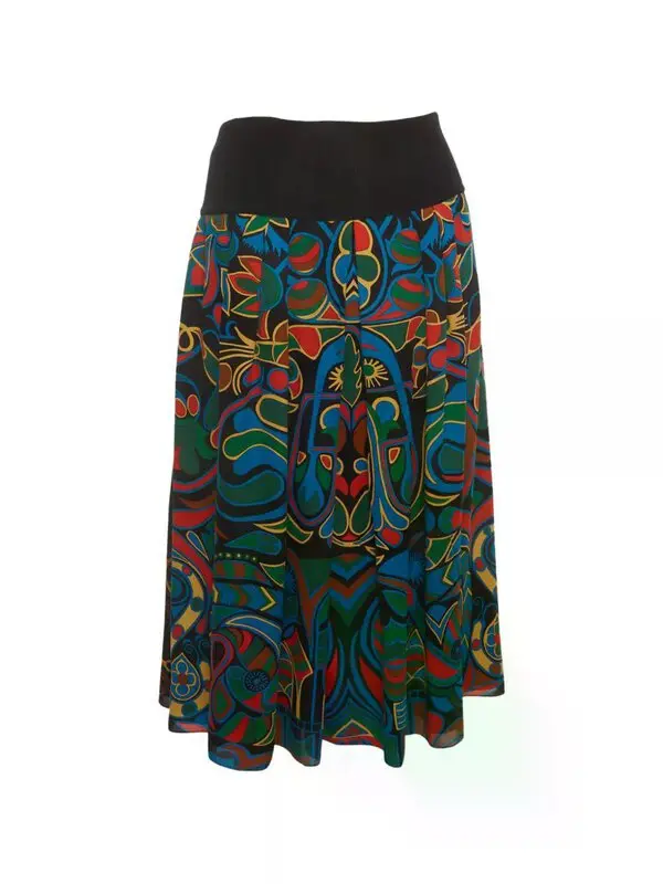 Hermès Printed Pleated Midi Skirt