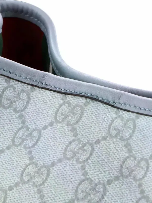 Gucci Gg Emblem Gg Coated Canvas Small Bucket Bag