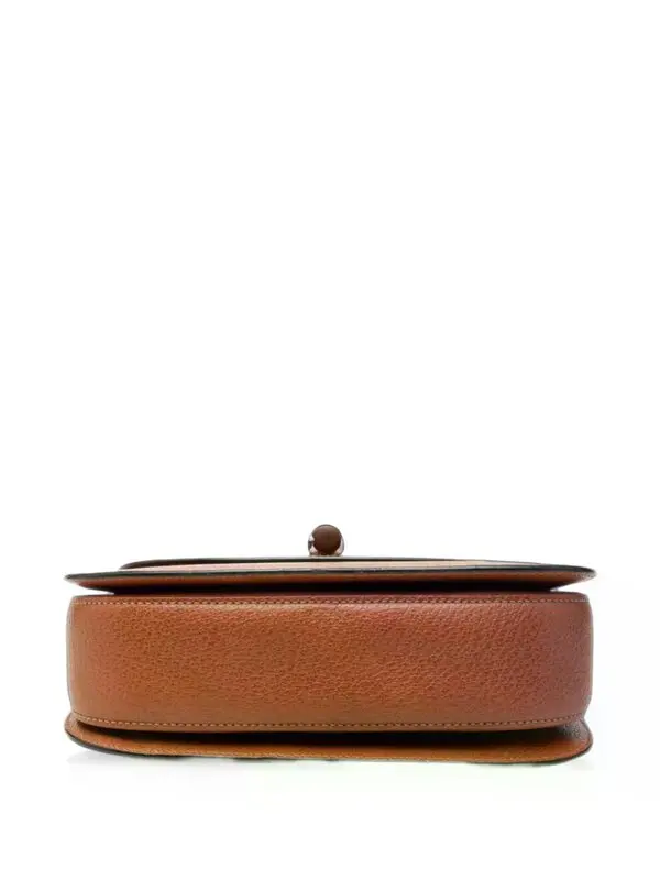Gucci 20th Century Grained Calfskin Bamboo Night Satchel - Brown
