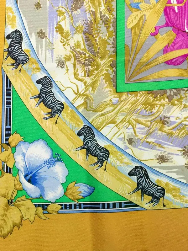 Hermès 20th Century Tropiques Silk Scarf 90 Scarves