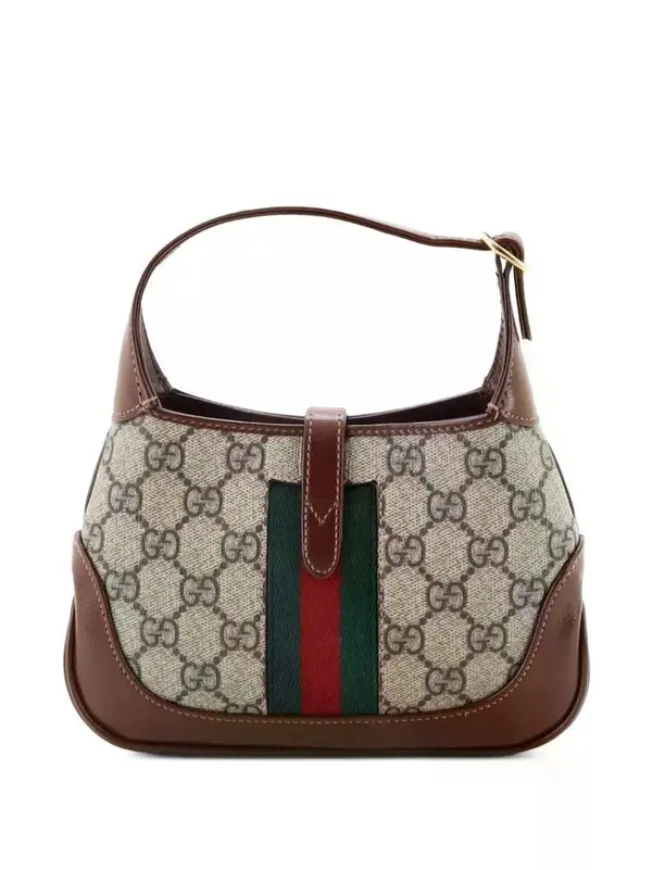 Gucci Jackie 1961 Gg Coated Canvas Mini Hobo Bag - Brown