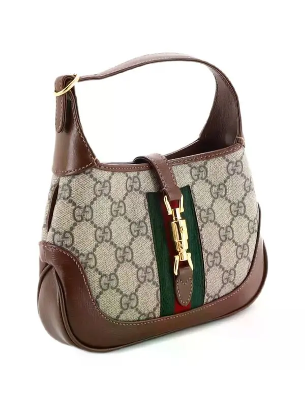 Gucci Jackie 1961 Gg Coated Canvas Mini Hobo Bag - Brown