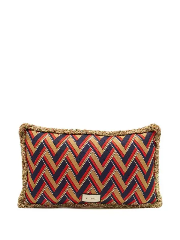 Gucci Kingsnake Fringed Velvet Cushion