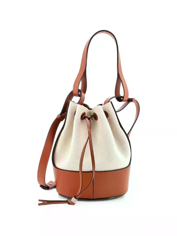 Loewe Balloon Canvas And Leather Medium Bucket Bag
