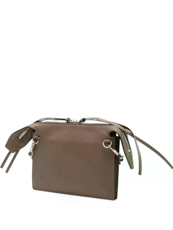 Balenciaga 2020-2021 Pebbled Leather Neo Classic City Pouch Crossbody Bag - Brown