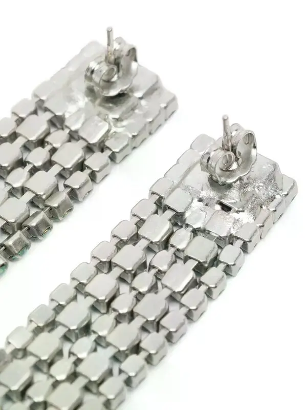 FORTE_FORTE Glass-embellished Fringe Earrings - Silver