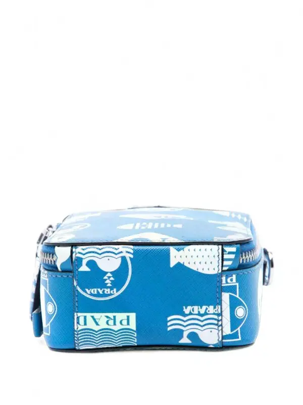 Prada 2013-2026 Saffiano Whale Brique Vertical Crossbody Satchel
