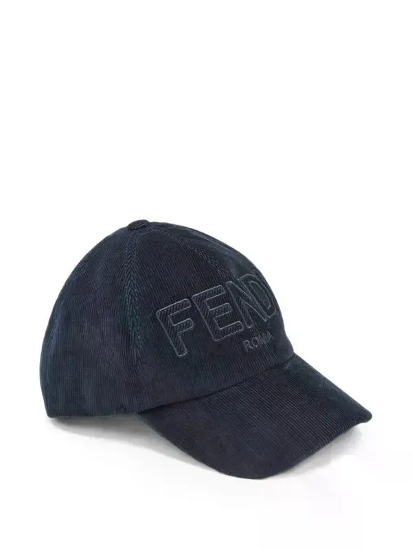 Fendi Logo-embroidered Corduroy Baseball Cap