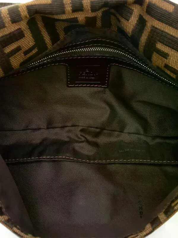 Fendi 2000-2010 Zucca Canvas Baguette Shoulder Bag