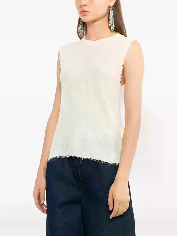 Helmut Lang Fringed Knitted Top