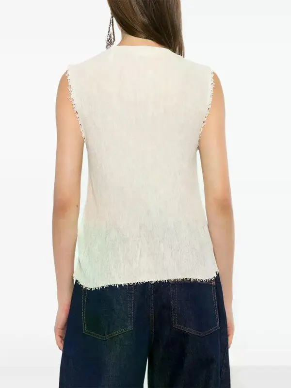 Helmut Lang Fringed Knitted Top