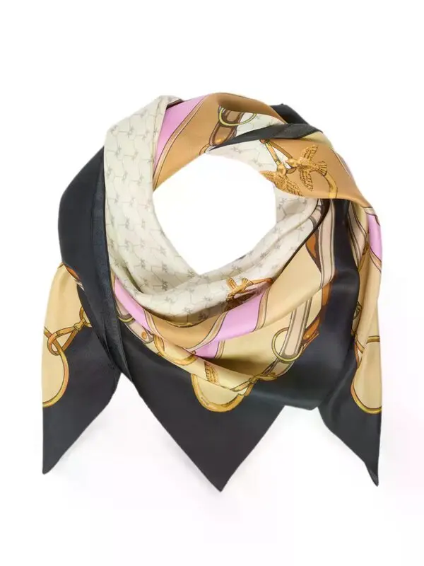 Pinko Love Birds Monogram-print Scarf - Neutrals