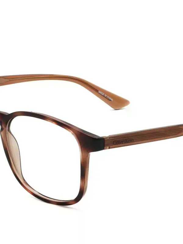 Calvin Klein Tortoiseshell-effect Square-frame Glasses