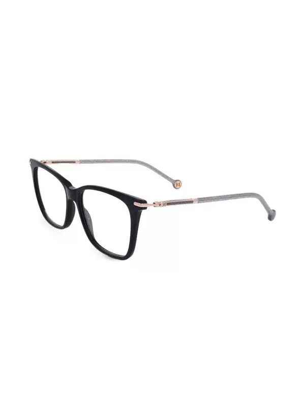 Carolina Herrera Glitter-detail Square-frame Eyeglasses - Black