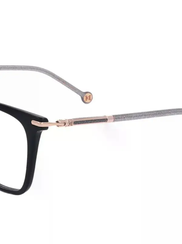 Carolina Herrera Glitter-detail Square-frame Eyeglasses - Black