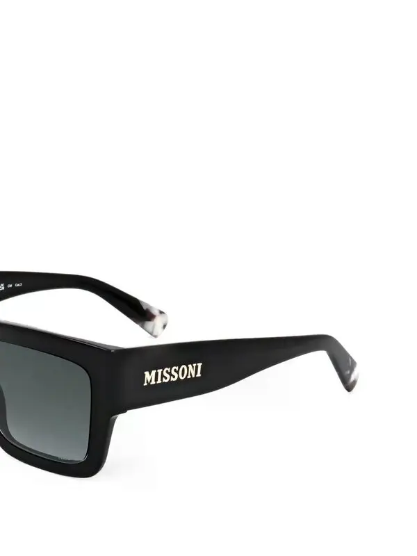 Missoni Logo Plaque Rectangle Frame Sunglasses - Black