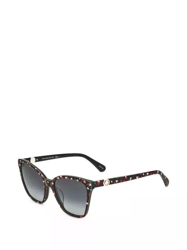 Kate Spade New York Heart-print Square-frame Sunglasses - Black