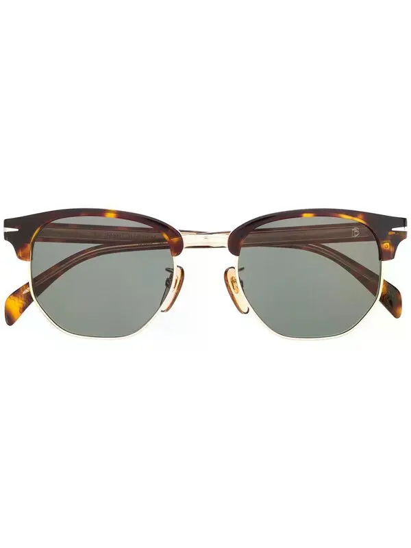 DB EYEWEAR BY DAVID BECKHAM Tortoiseshell Half-frame Sunglasses - Brown