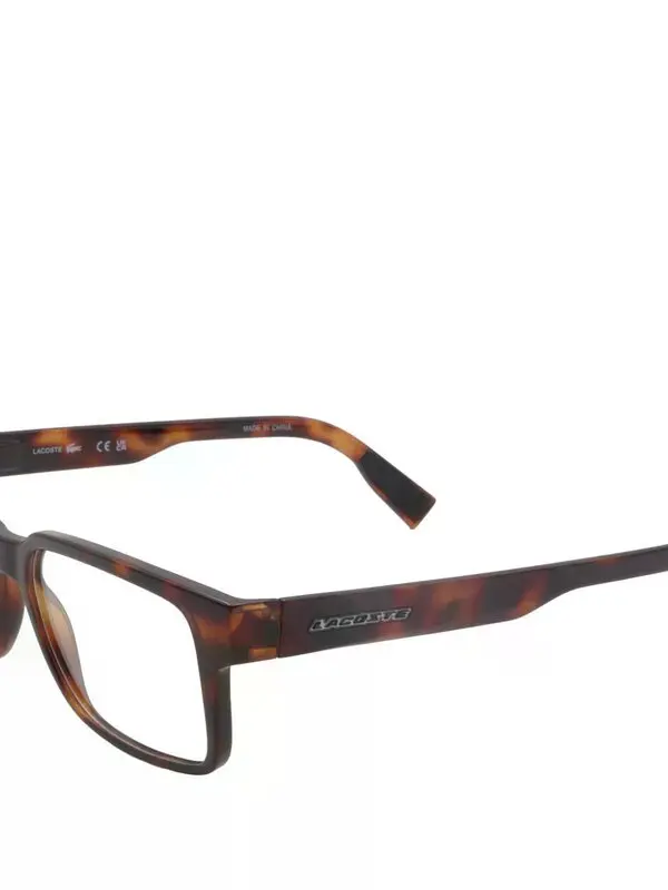 Lacoste Tortoiseshell Effect Rectangle Frame Eyeglasses