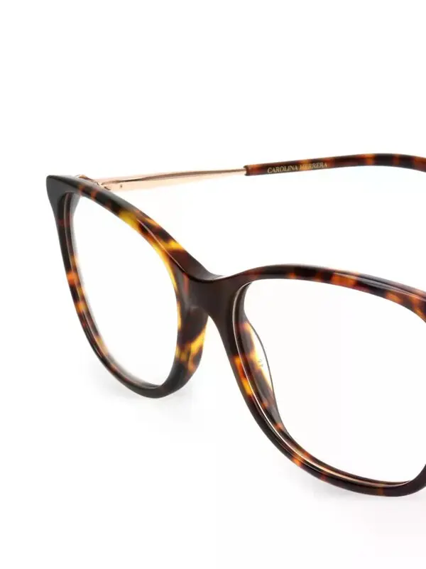 Carolina Herrera Tortoiseshell-effect Cat-eye Glasses