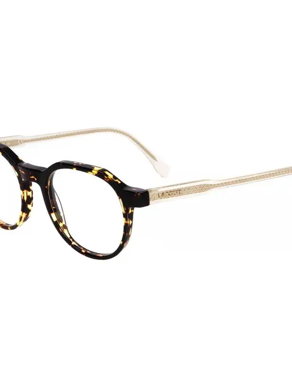 Lacoste Tortoiseshell Effect Geometric Eyeglasses