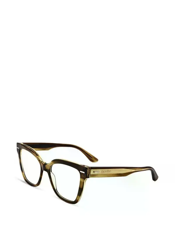 Calvin Klein Striped Cat-eye Eyeglasses - Brown