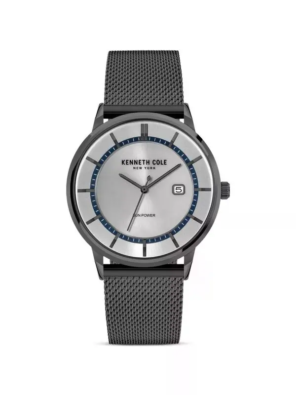 KENNETH COLE 42mm Watch With Mesh Bracelet - Silver